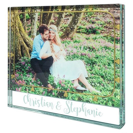 Personalised Gold Hearts Frame | Glass Photo Frames | Spaceform