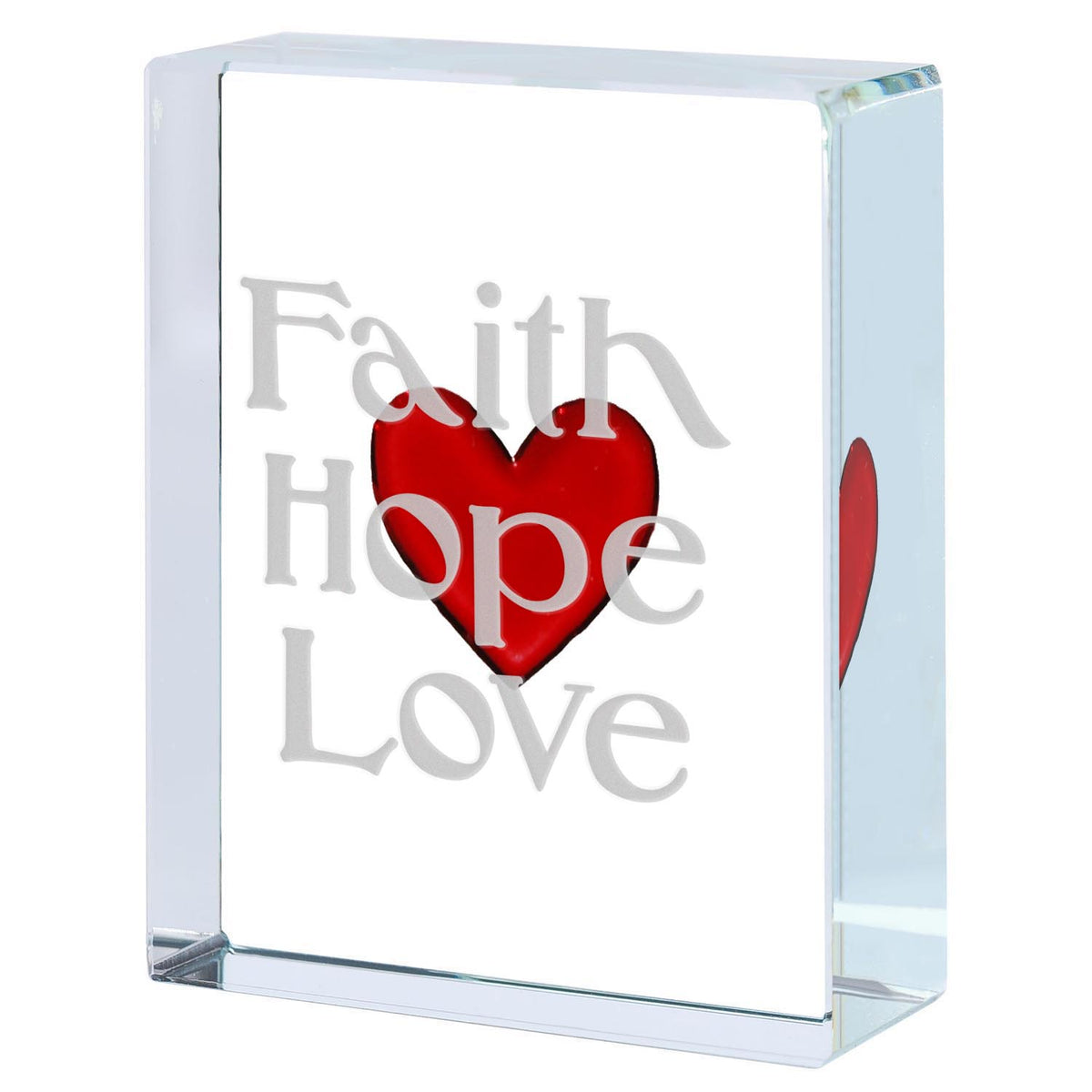 Red Heart Faith Hope Love | Glass Tokens | Spaceform