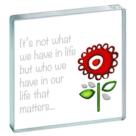 Engraved Red Flower | Glass Tokens | Spaceform