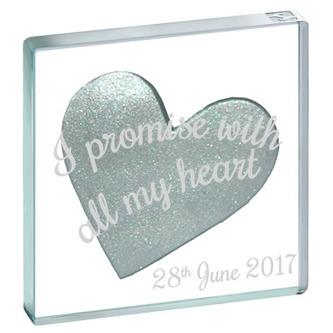 Personalised Miniature Glass Token with a Silver Heart, perfect for ...