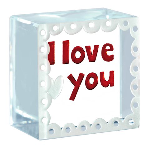 I Love You' Engraved Token | Glass Tokens | Spaceform