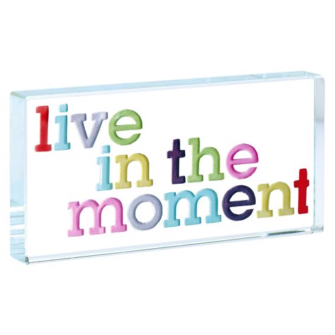 Glass friendship gift "live in the moment" glass token by Spaceform