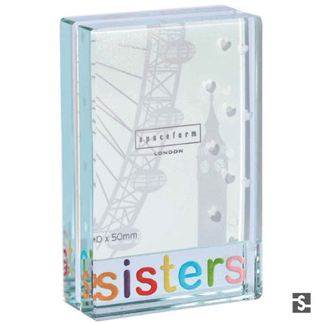Engraved Colourful Sisters | Glass Photo Frames | Spaceform