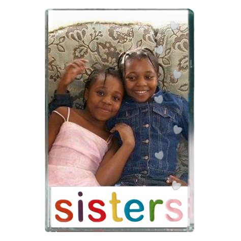 Engraved Colourful Sisters | Glass Photo Frames | Spaceform