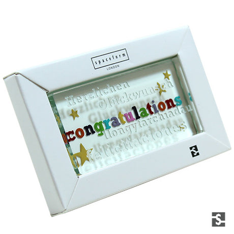 Congratulations Glass Gift Token by Spaceform
