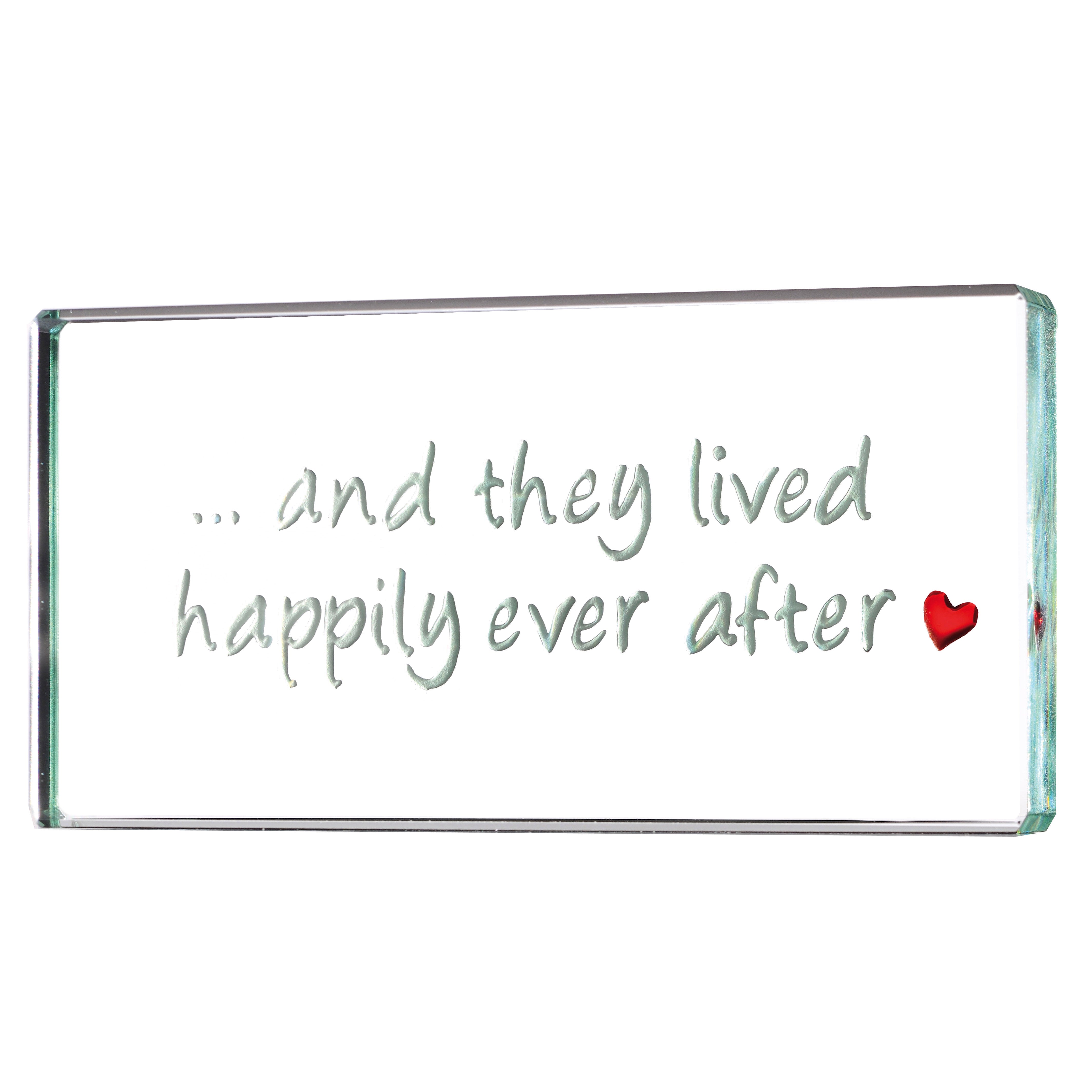 wedding gift token, engraved with "happily ever after" by Spaceform
