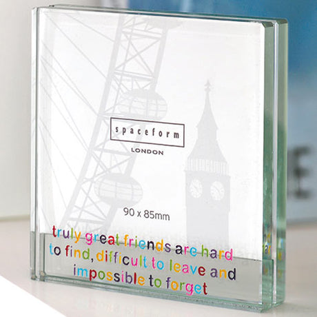 Friendship Gift Idea | Glass Photo Frame Truly Great Friends | Spaceform
