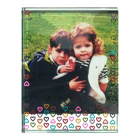 Multicoloured Hearts Frame | Glass Photo Frames | Spaceform