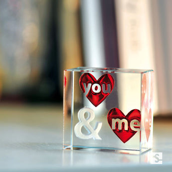 You & Me Red Heart | Glass Tokens | Spaceform