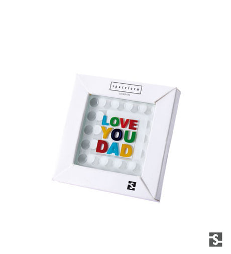 Miniature Token "Love You Dad" Colourful Dots Border – Spaceform