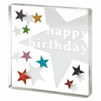 Engraved Happy Birthday Stars | Glass Tokens | Spaceform