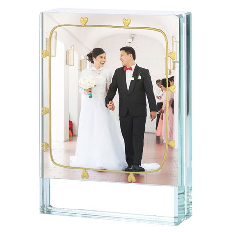 Bridesmaids Gift Idea | Frame with a border of gold hearts by Spaceform