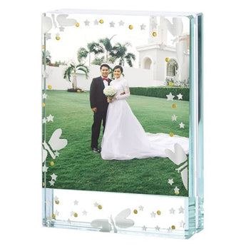 Glass Photo Frame with Dragonflies and Stars by Spaceform